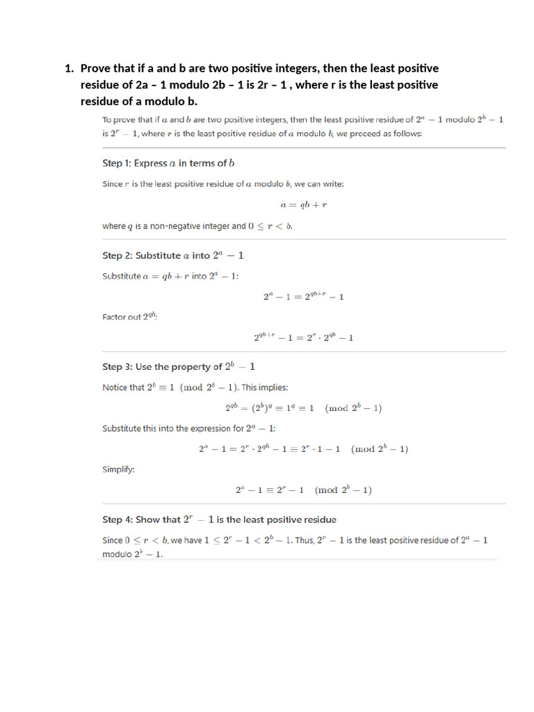 Prove That If A and B Are Two Positive Integers | PDF