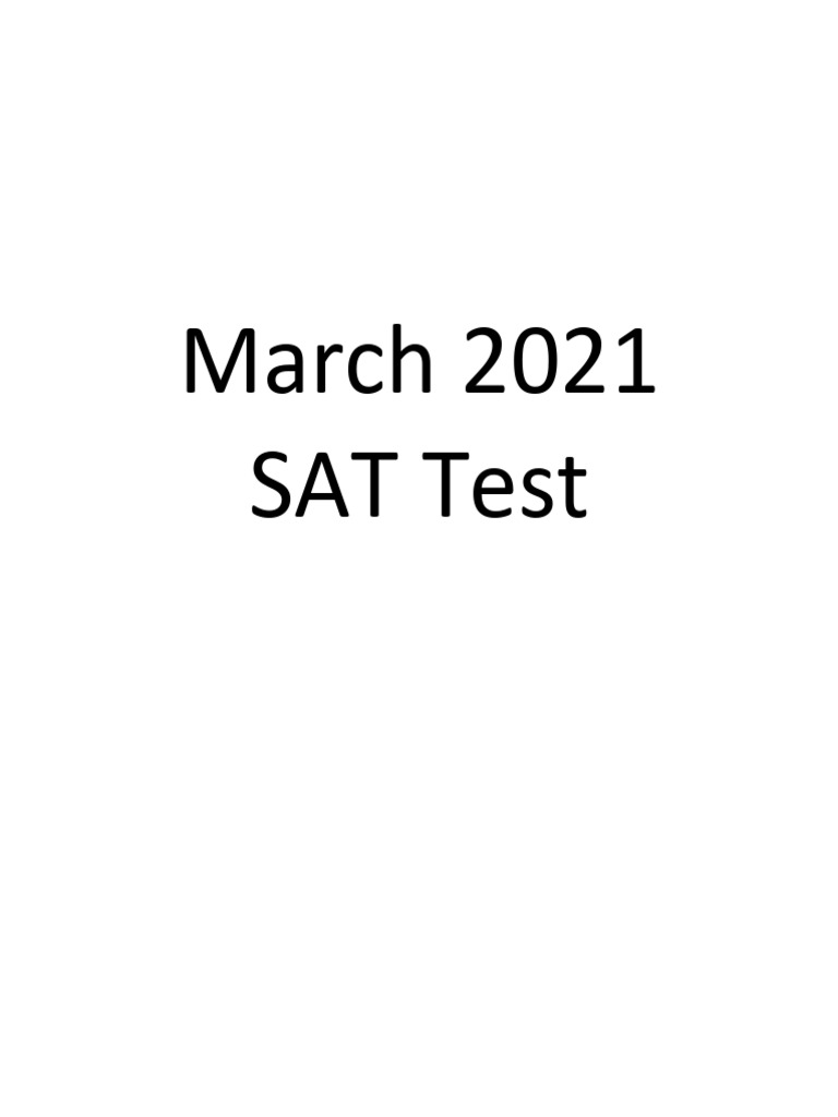 SAT Test Guide: March 2021 | PDF