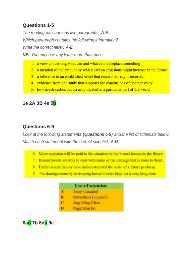 Academic Reading Comprehension Task | PDF