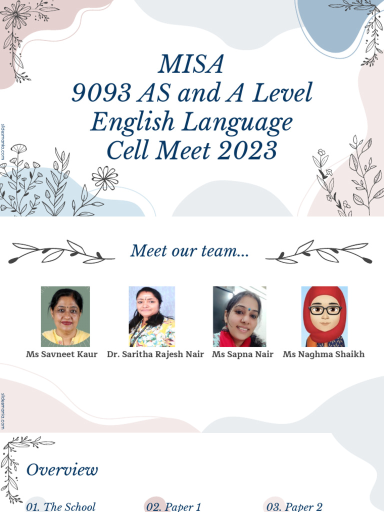 MISA 9093 As and A Level English Language Cell Meet 2023-2 | PDF ...