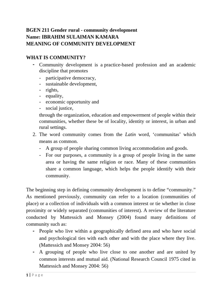 Understanding Community Development | PDF | Community | Sustainability