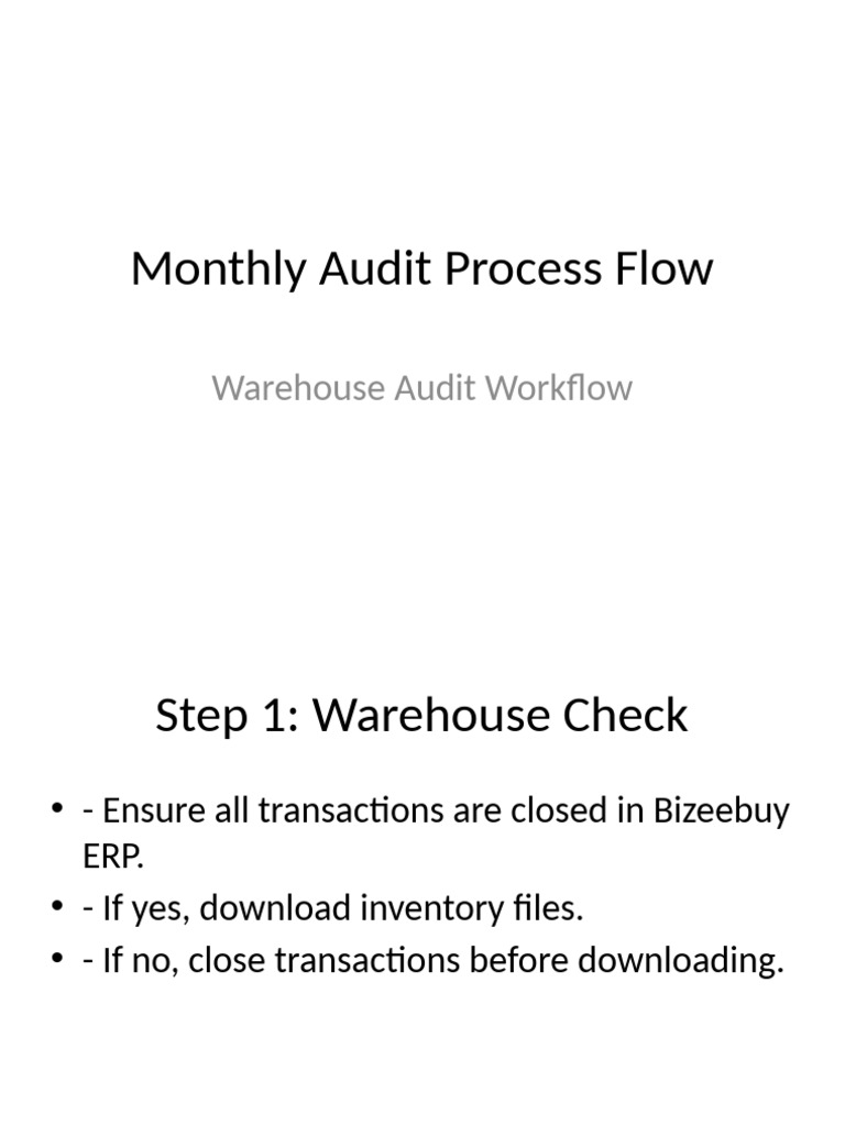 Monthly Audit Process | PDF