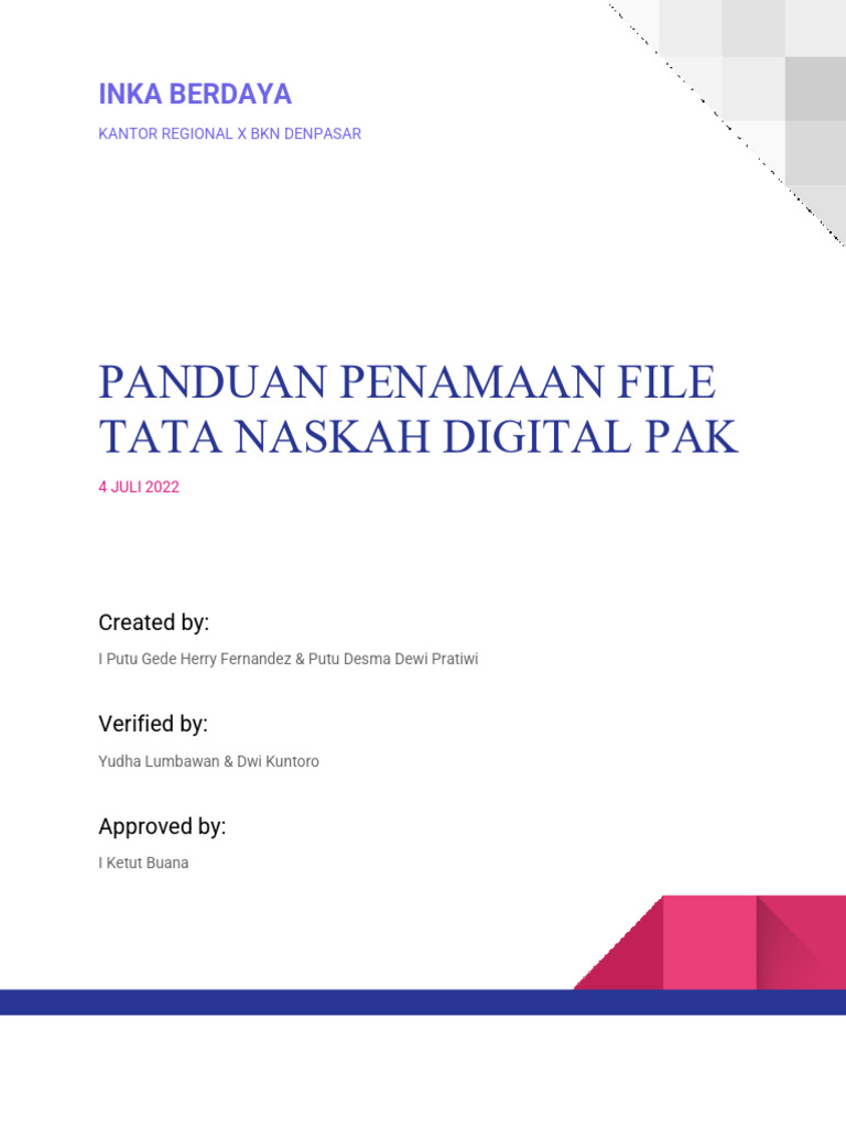 Panduan Penamaan File Takah Digital PAK | PDF