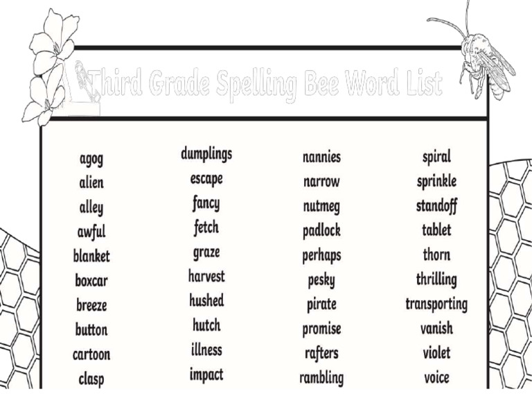 Third Grade Spelling Bee Word | PDF