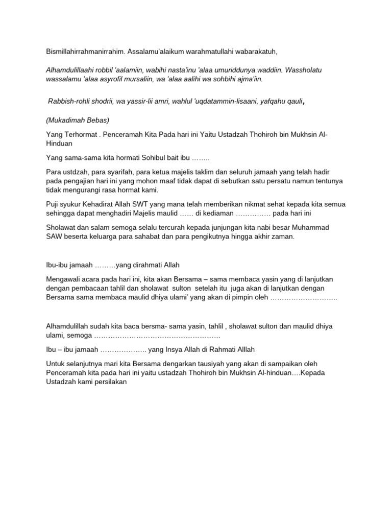 Konsep MC Acrara Majelis | PDF