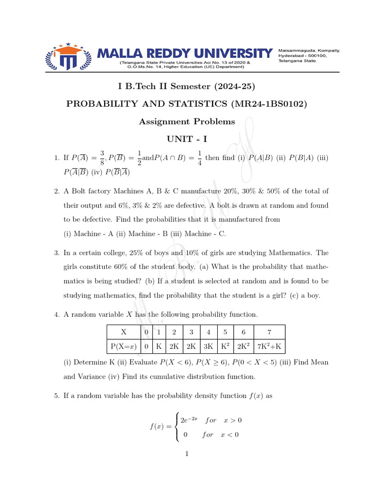 Probability and Statistics Assignment Guide | PDF | Scientific Method ...