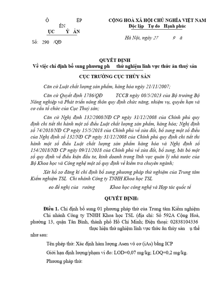 290 QĐ-TS-KHCN&HTQT QĐ Chi Dinh Bo Sung TSL | PDF