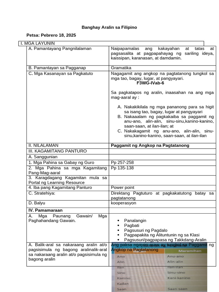 Semi Detailed Lesson Plan in Filipino III (GAMIT SA ANGKOP NA ...