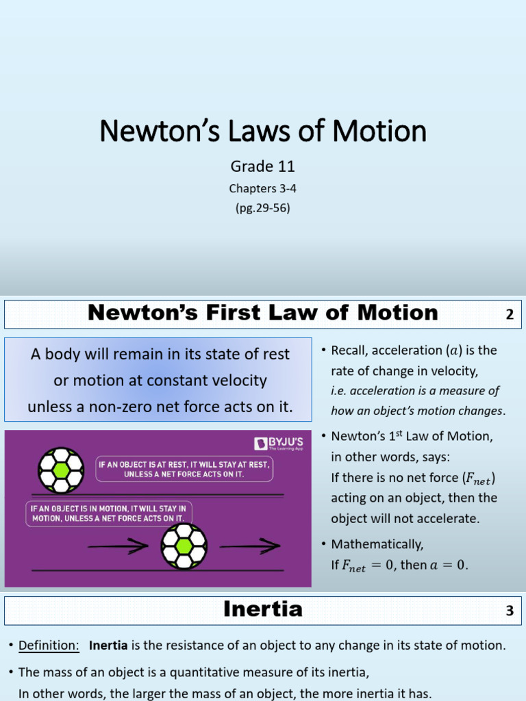 03 Newtons Laws of Motion SLIDES | PDF | Force | Friction