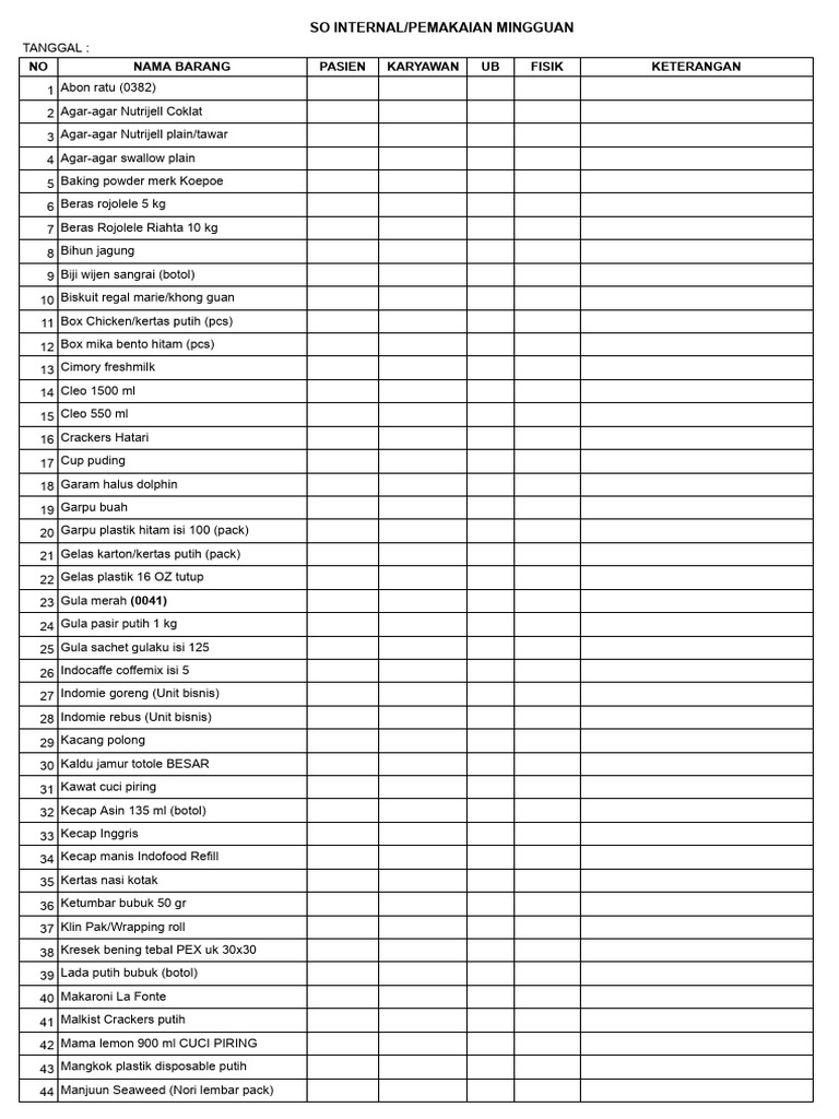 Fix Form So Internal Gizi Boga | PDF