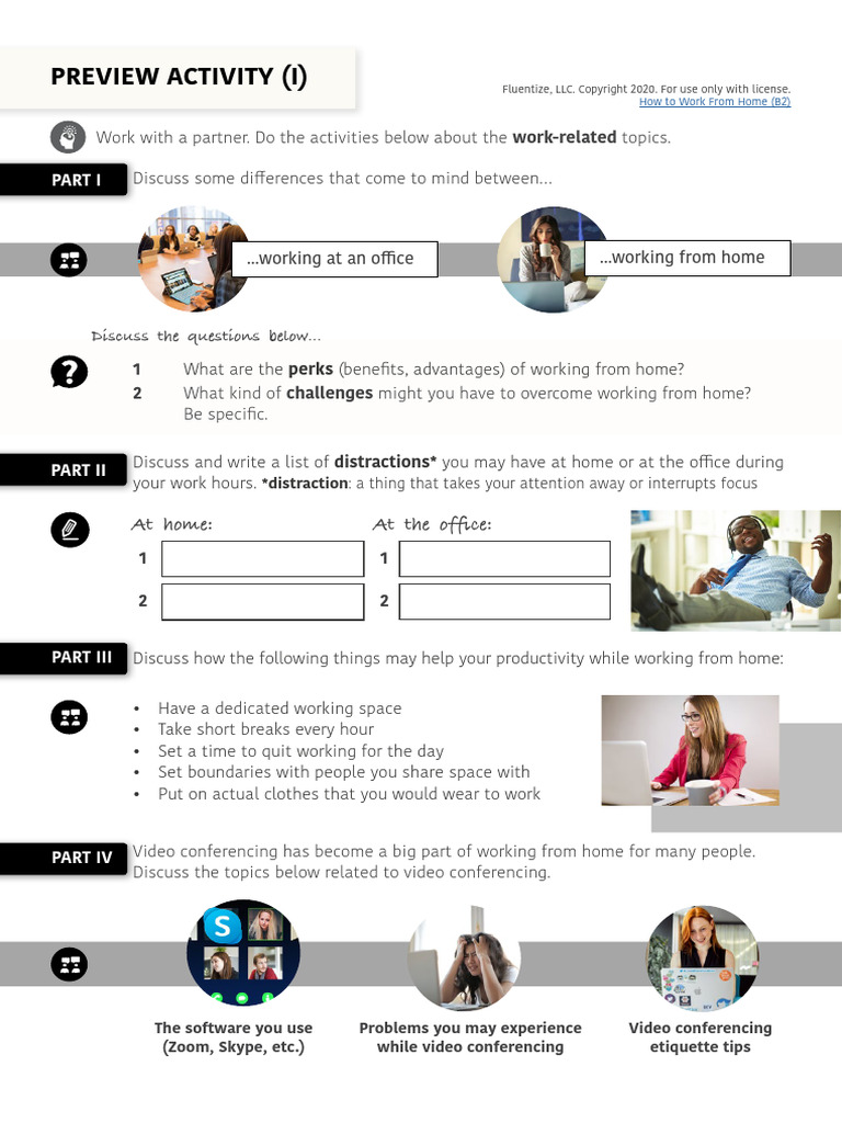 Home Work Etiquette and Productivity Tips | PDF | Sentence (Linguistics ...