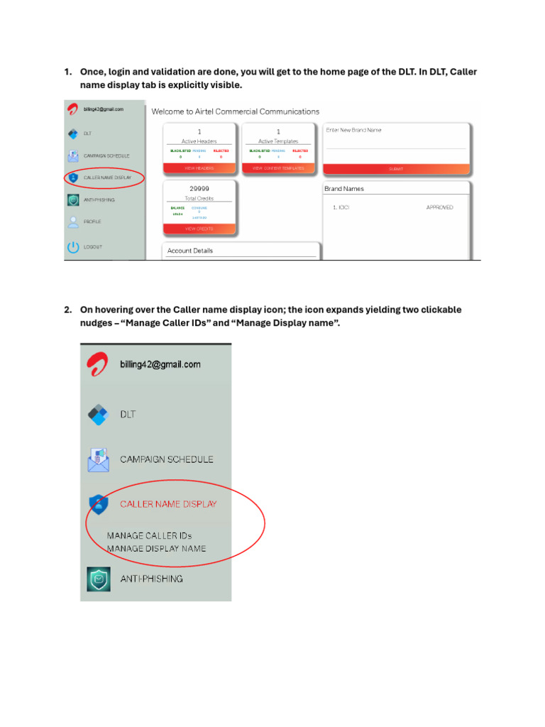 Manage Caller IDs and Display Names Guide | PDF | Button (Computing) | System Software