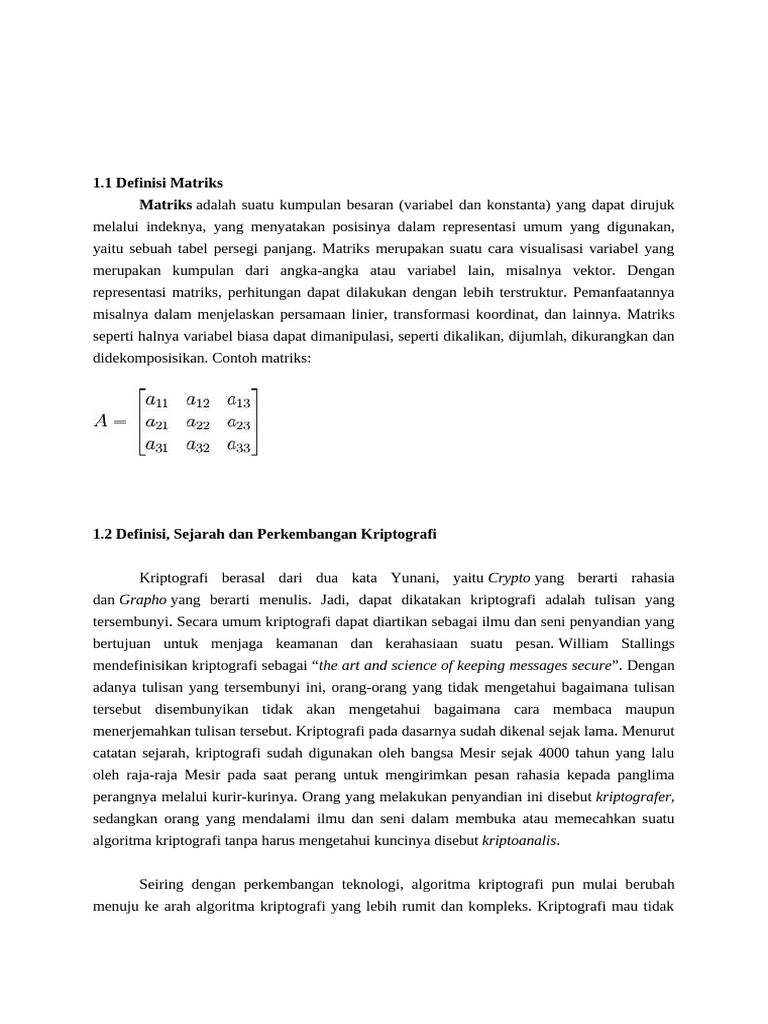 Penerapan Matriks Dalam Kriptografi | PDF