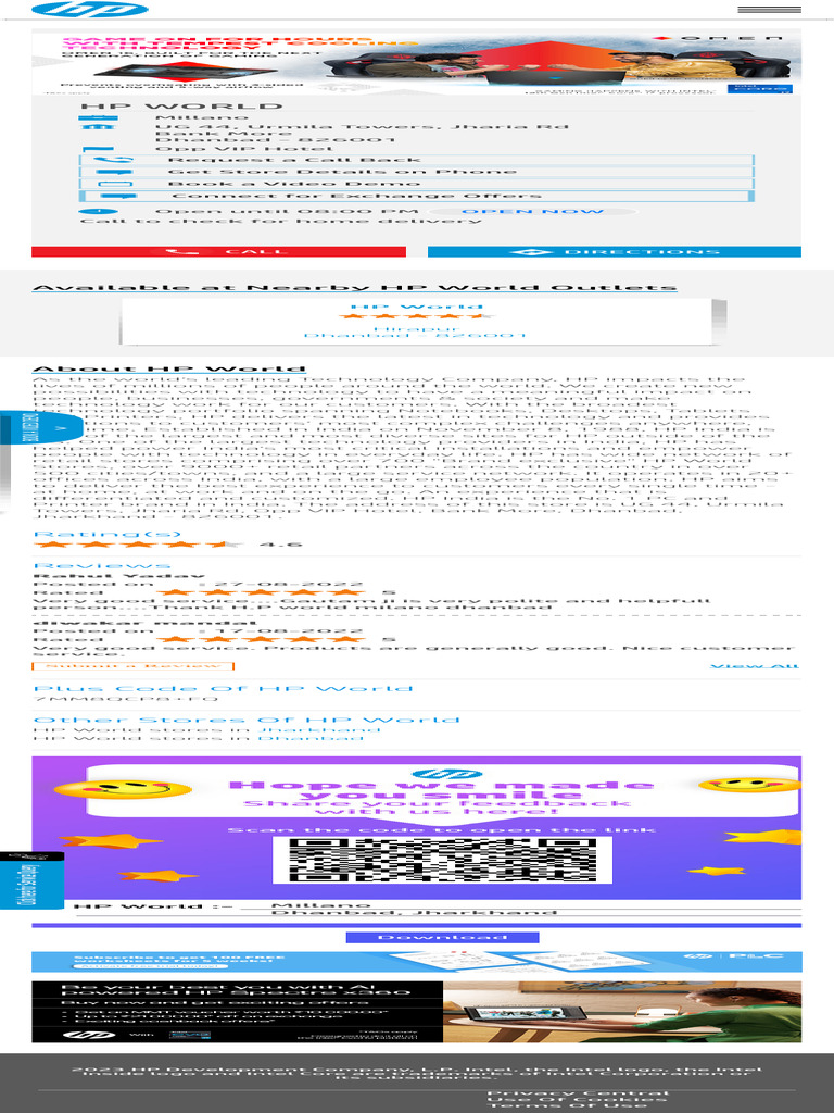 HP World Store in Dhanbad Details | PDF | Hewlett Packard | Intel
