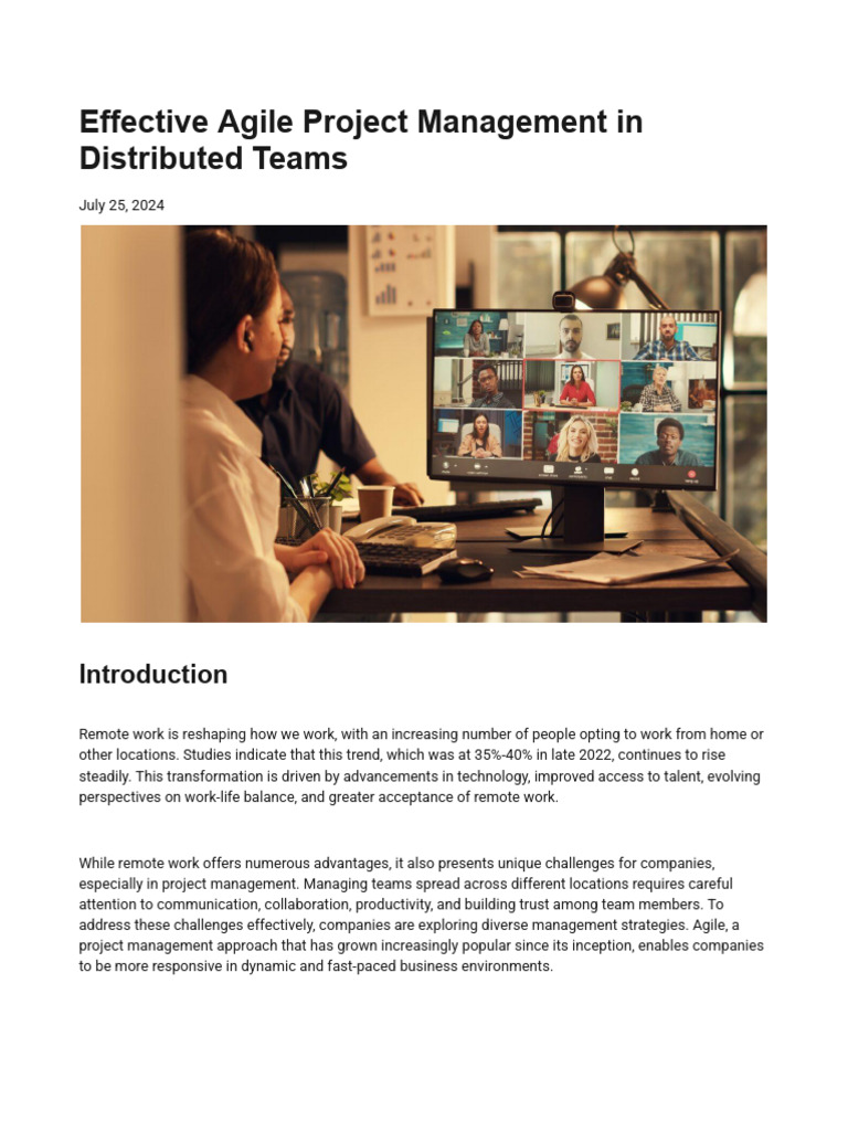 Effective Agile Project Management in Distributed Teams | PDF | Team Building | Agile Software ...