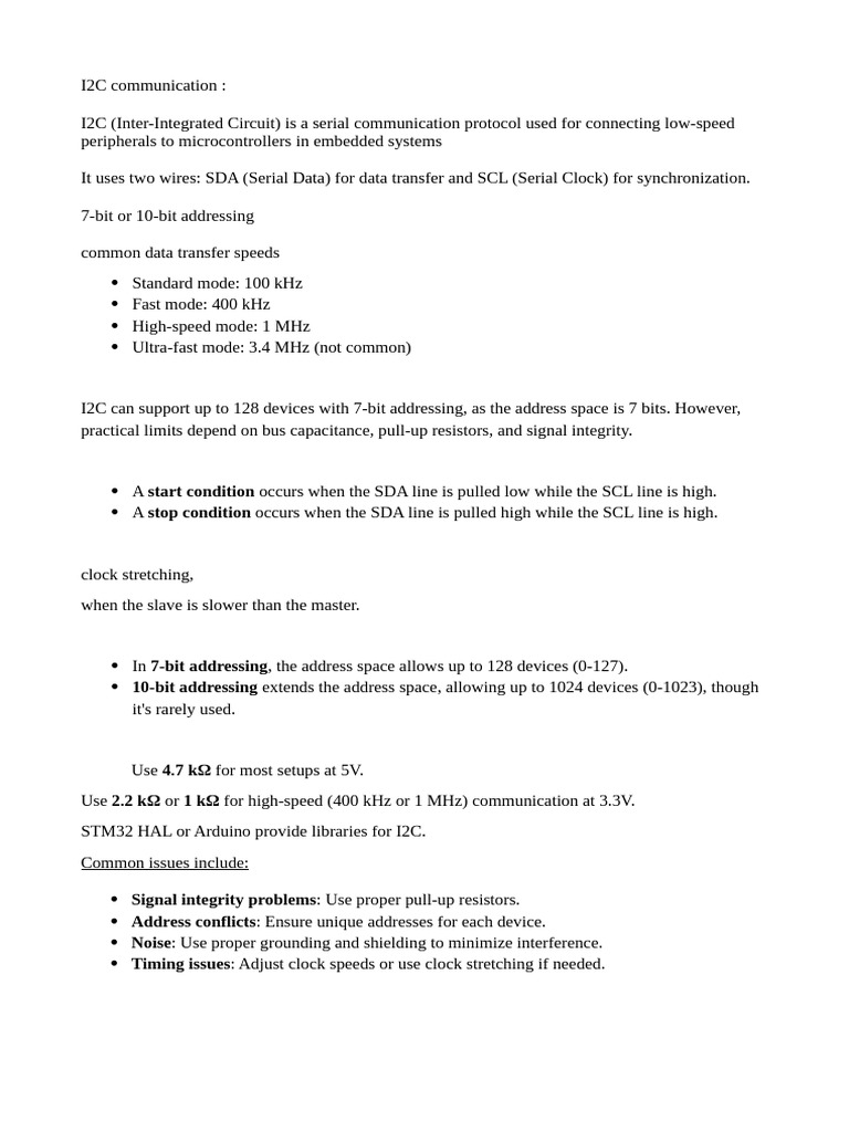 Interview Preparation I2c | PDF | Data Transmission | Computer Engineering