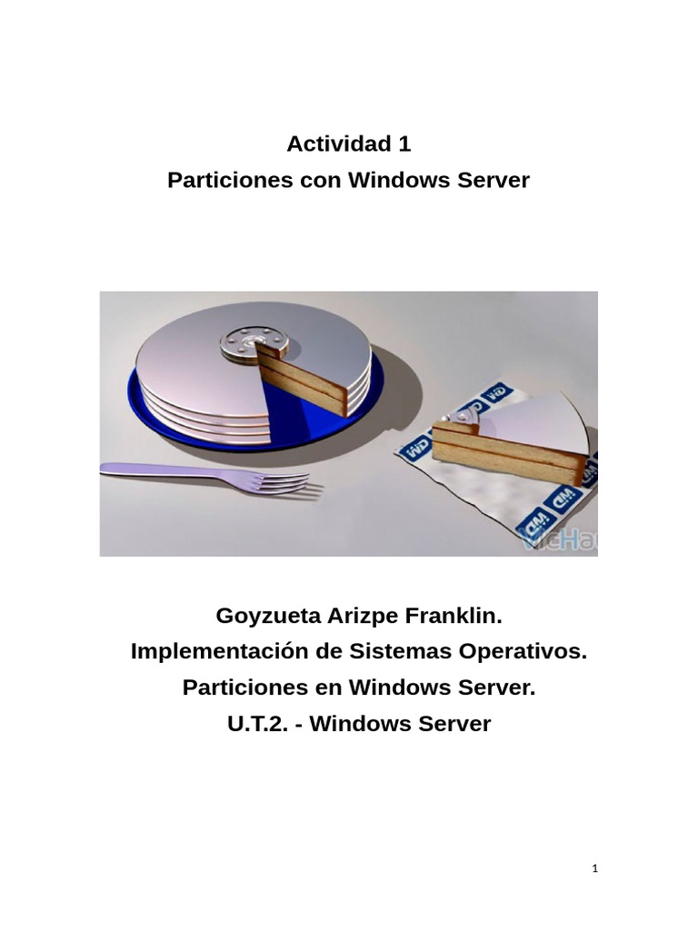 ACTIVIDAD 1 PARTICIONES Windows 2025 | PDF | Compatibles con PC Ibm | Software utilitario