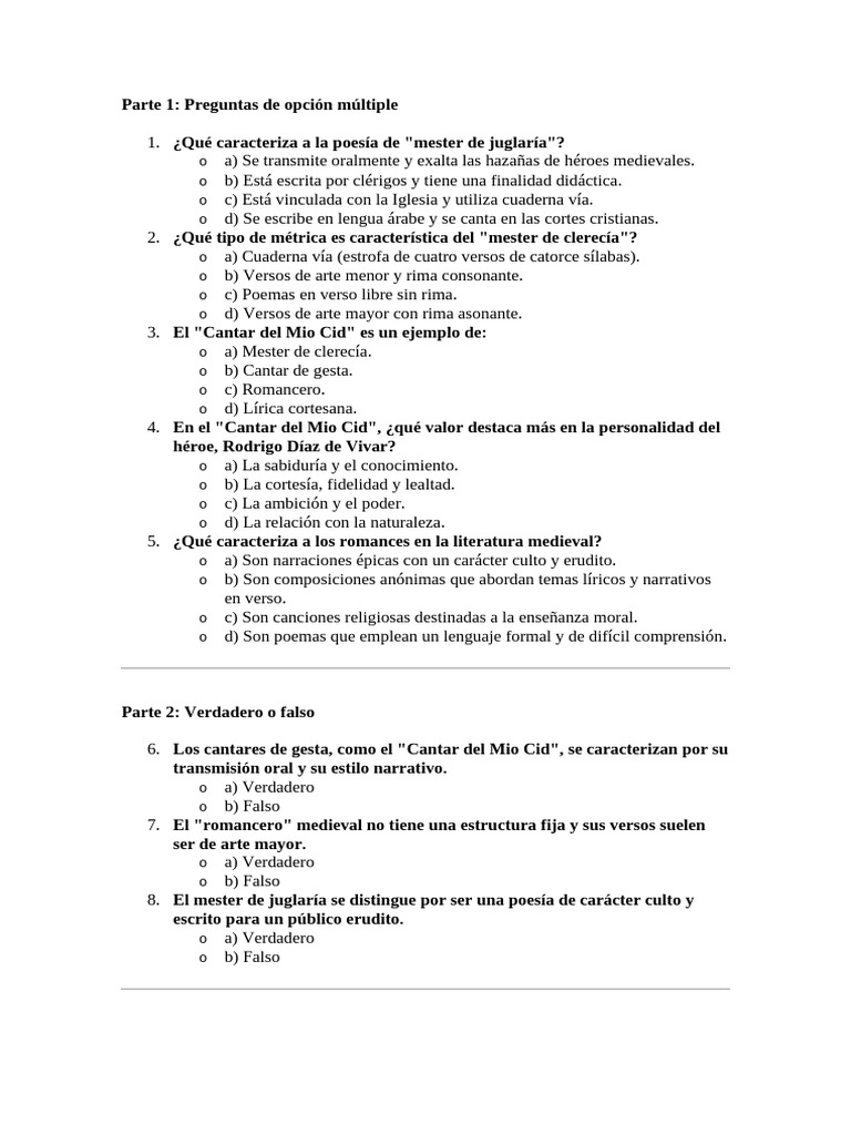 Examen Nivel 2 | PDF | Poesía