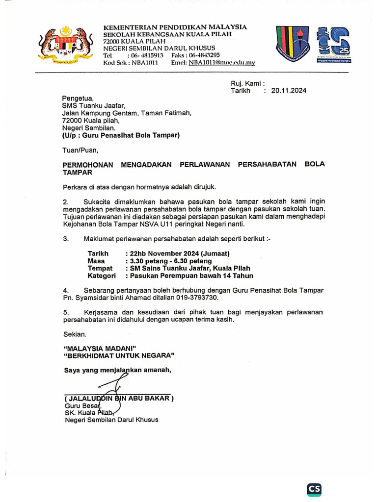 Surat Friendly STJ | PDF