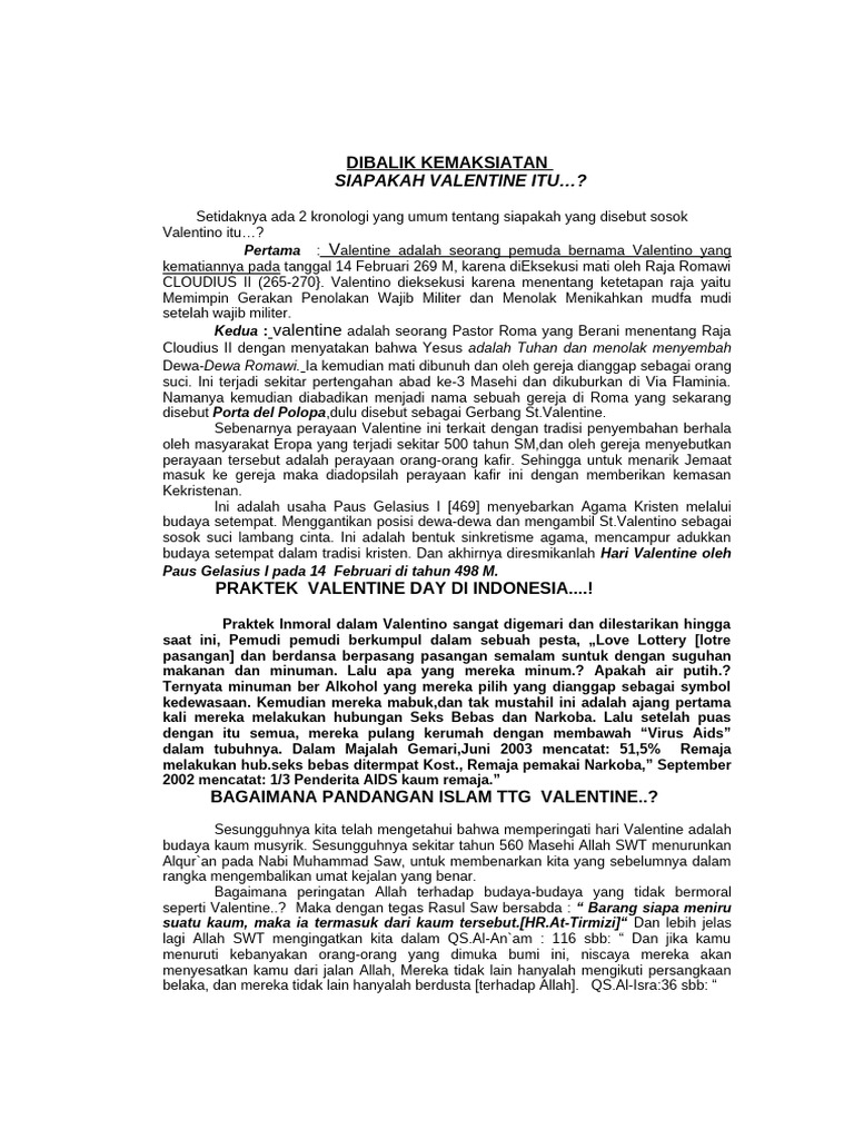 Siapakah Valentine Day Itu | PDF