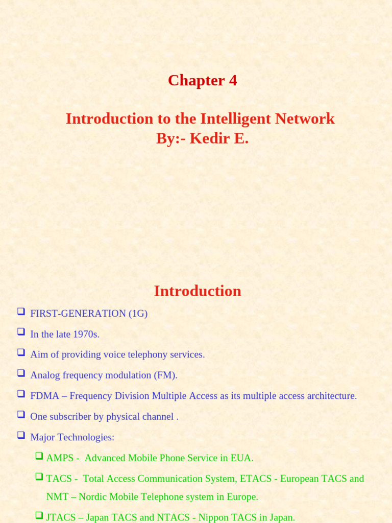 Ch4-Introduction To The Intelligent Network | PDF | Channel Access ...