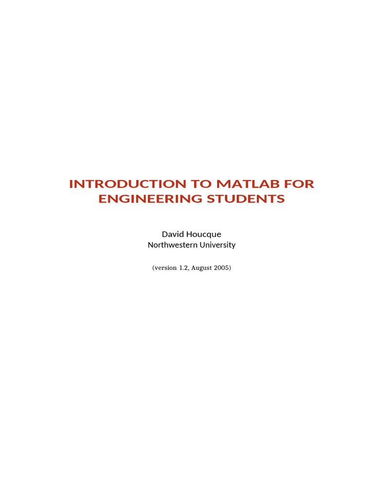Introduction To Matlab | PDF