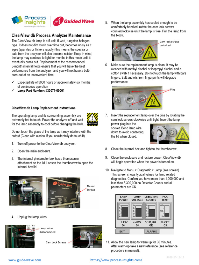 Clearview DB Lamp Replacement Instructions | PDF | Electrical Connector | Equipment