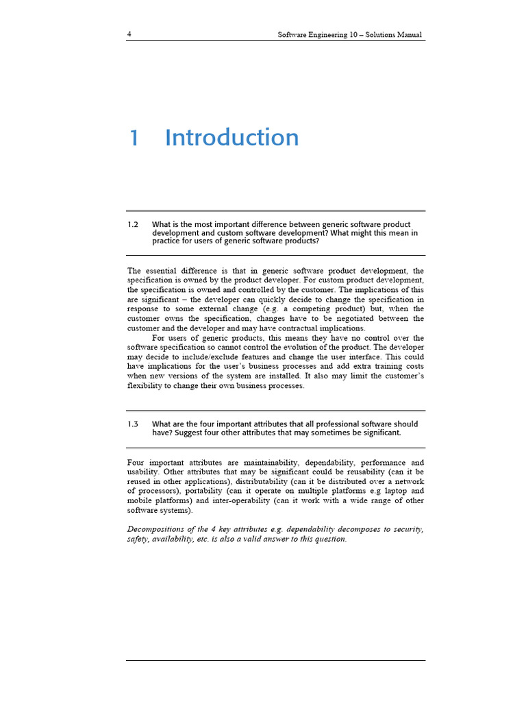 Software Engineering 10th Edition Solutions | PDF | System | Software