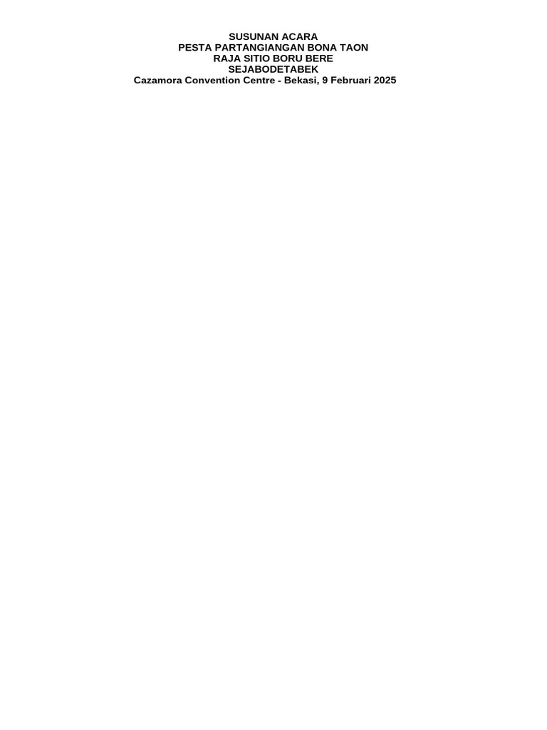 Rundown Bonataon Sitio 2025 | PDF