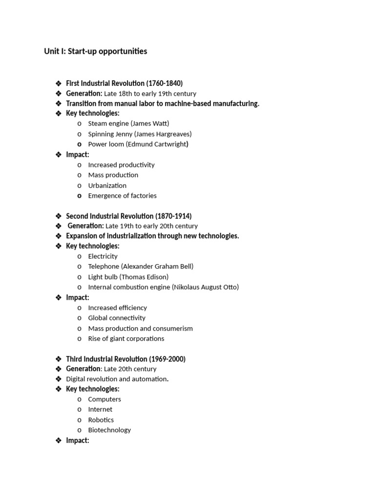 Industrial Revolutions and Innovation Insights | PDF | Lean Startup ...