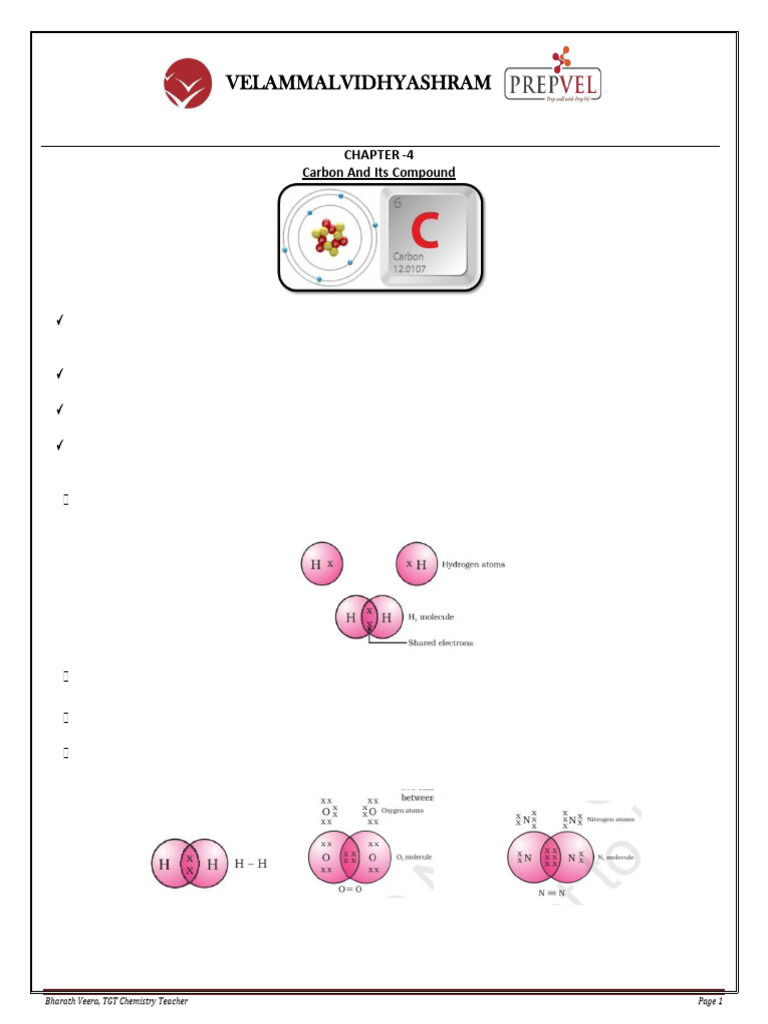 Chemistry Carbon Chapter Notes | PDF | Ethanol | Carbon