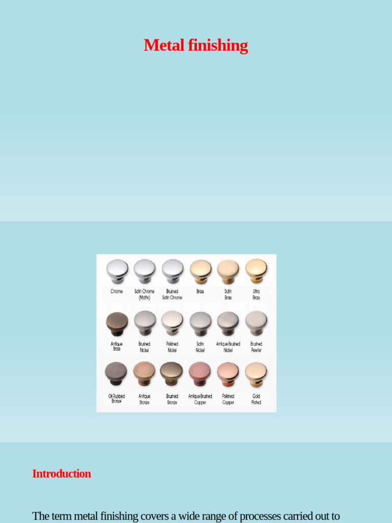 Metal Finishing | PDF | Chromium | Redox