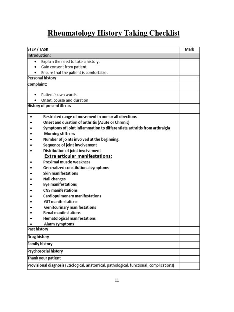Checklists Rheumatology - 240514 - 155319 | PDF | Anatomical Terms Of Motion | Hand