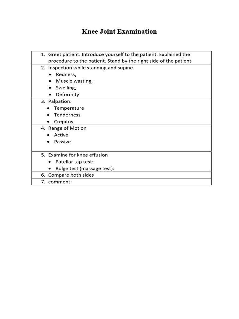 Knee and Lumbar Spine Examination Guide | PDF