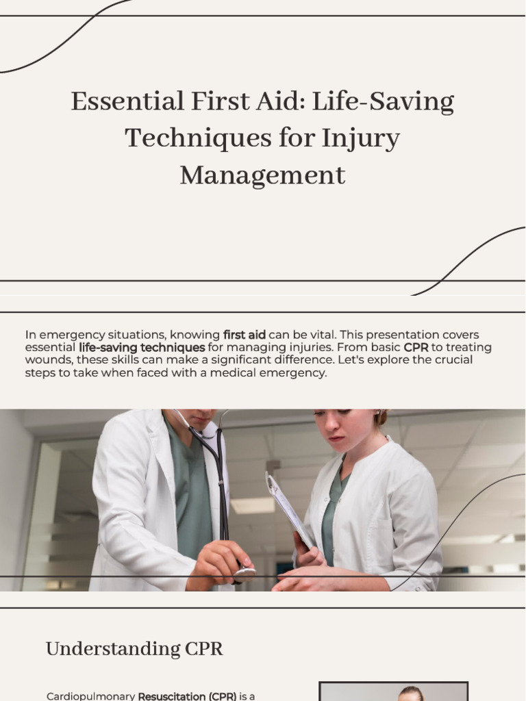 Slidesgo Essential First Aid Life Saving Techniques for Injury ...