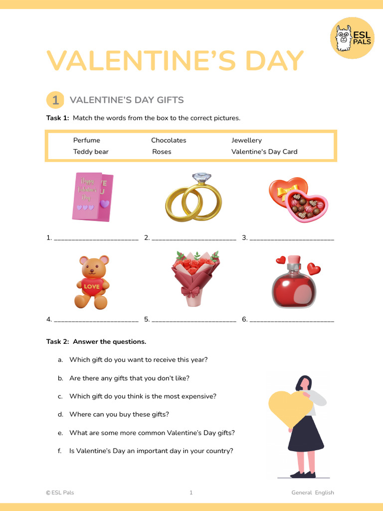 (SV) Valentine S Day - A1 ESL Lesson Plan | PDF | Valentine's Day