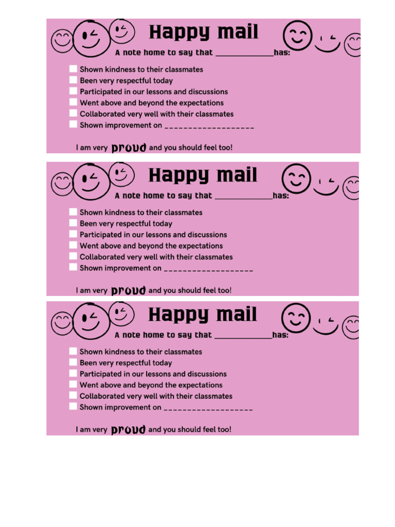 Happy Mail To Print Out | PDF