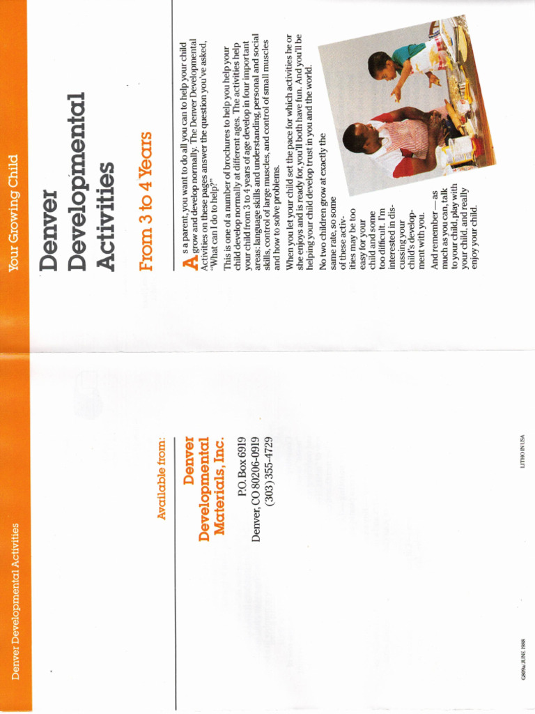 Denver 3 To 4 Year Old English | PDF