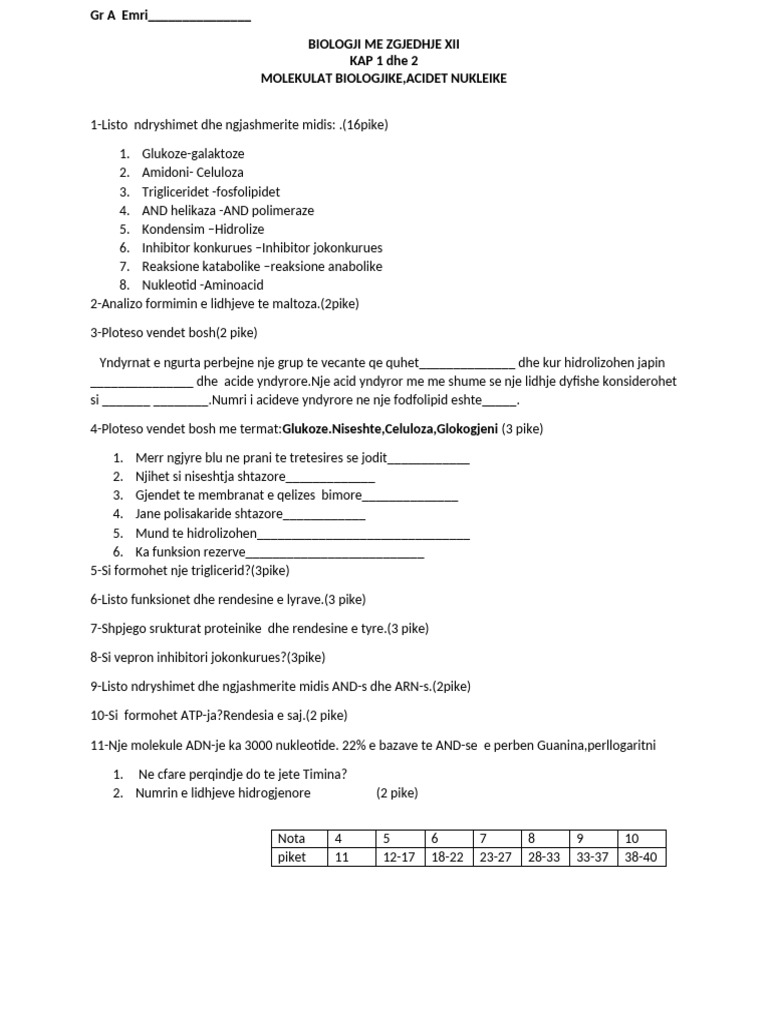 Bio XII 2023-2024 | PDF