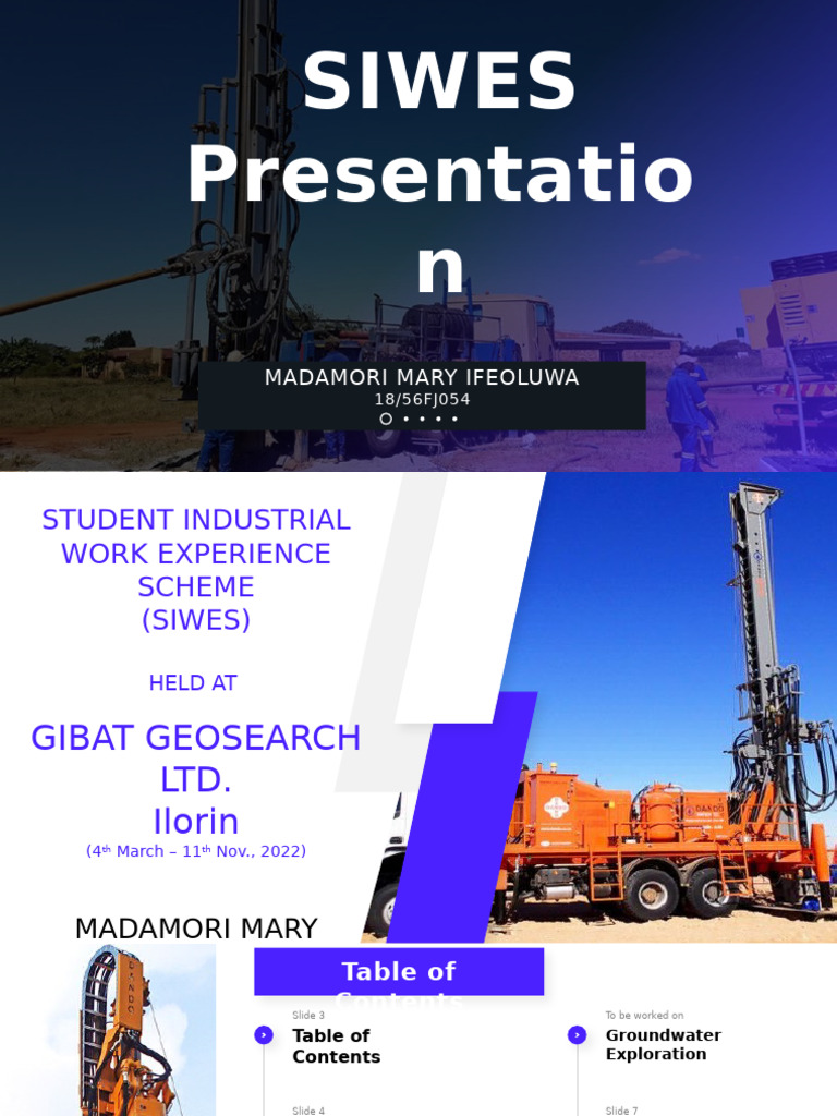 Siwes Presentation Slides Groundwater Ex | PDF | Geophysics | Earth ...