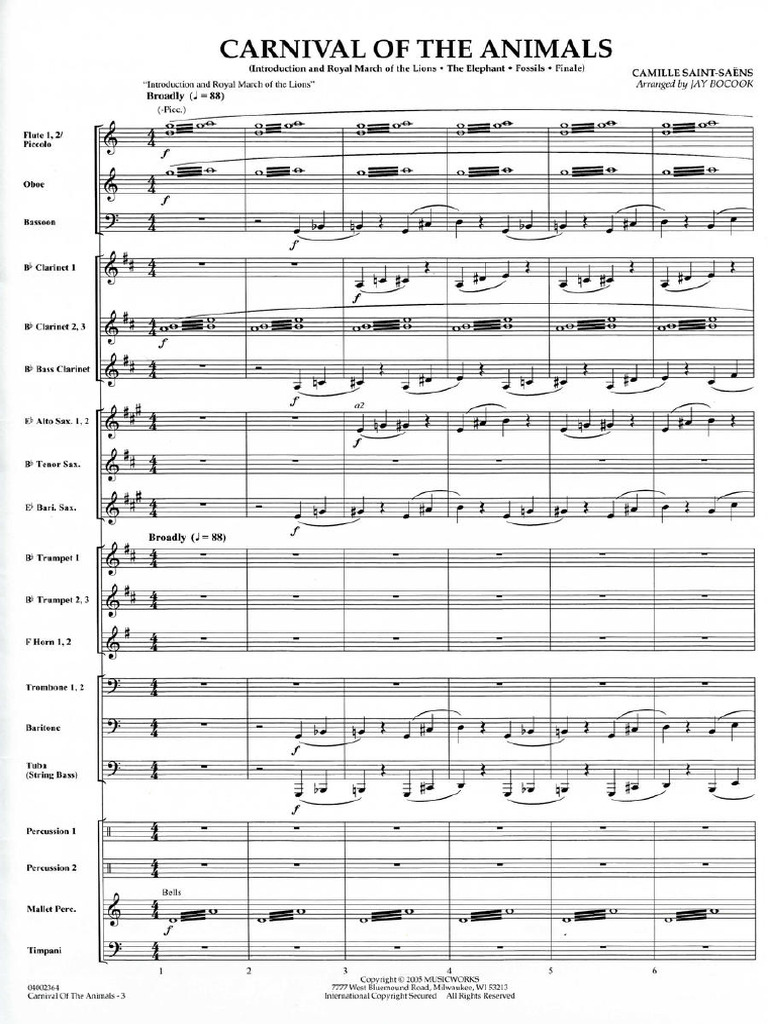 Carnival of the Animals Score | PDF | Musical Instruments | Aerophones