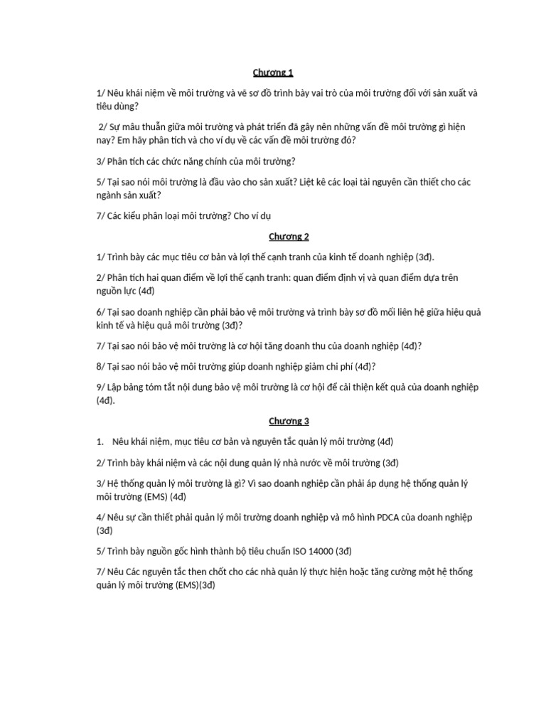 Gợi Ý Ôn Tập MT