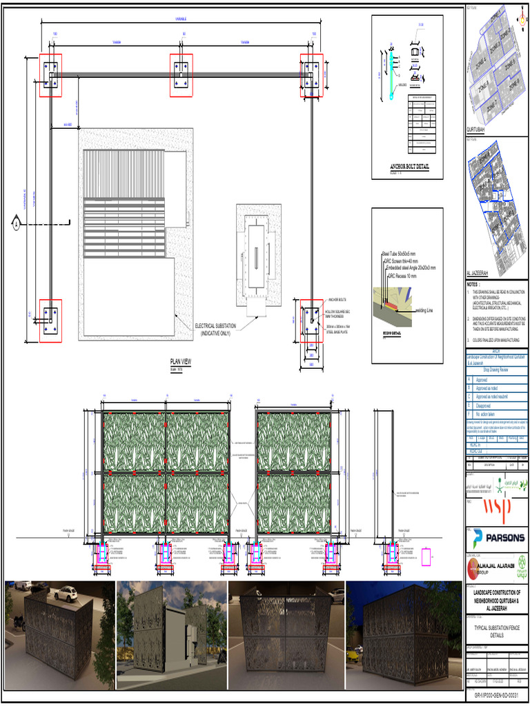 Gr-Mp000-Gen-Sd-00031 Substation Fence Detail | PDF | Screw | Tools