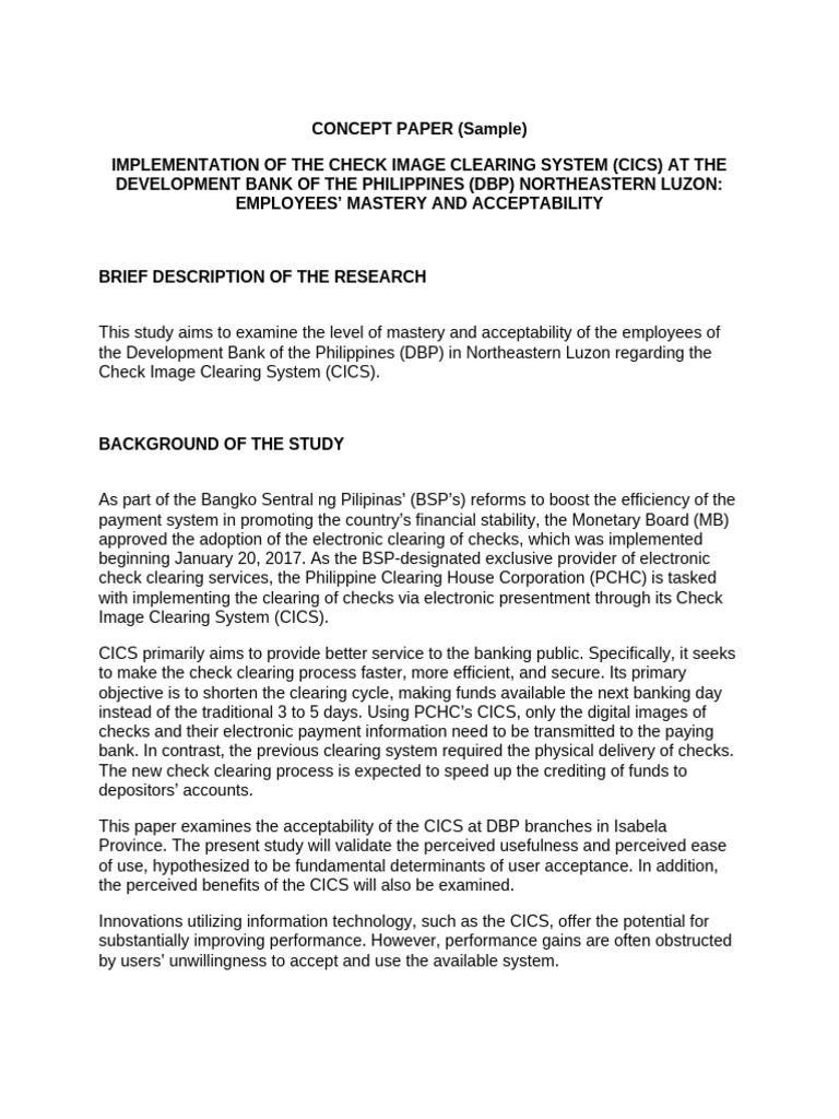 CONCEPT PAPER Sample | PDF | Usability