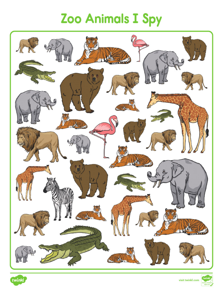Color I Spy Zoo Animals Activity | PDF