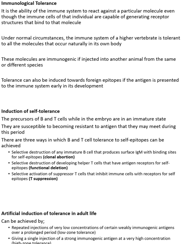 Immunological Tolerance | PDF | Immune Tolerance | Antigen