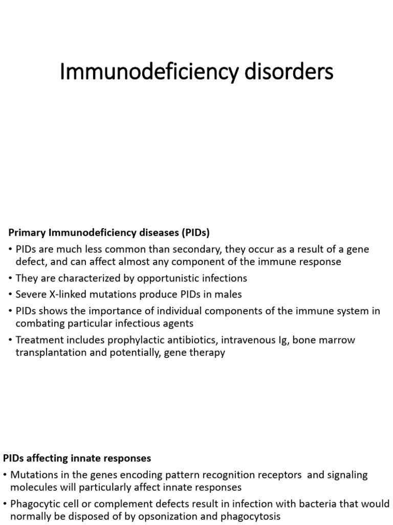 Immunodeficiency Disorders | PDF | Immunodeficiency | Lymphocyte