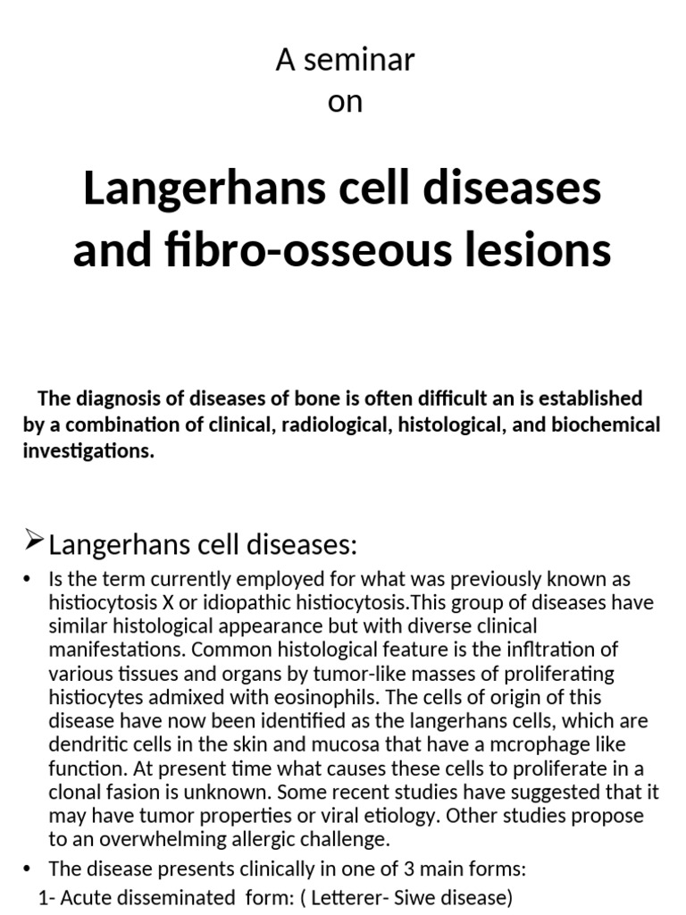 Langerhans cell diseases and fibro-osseous lesions - waleed- 29-4-09 ...