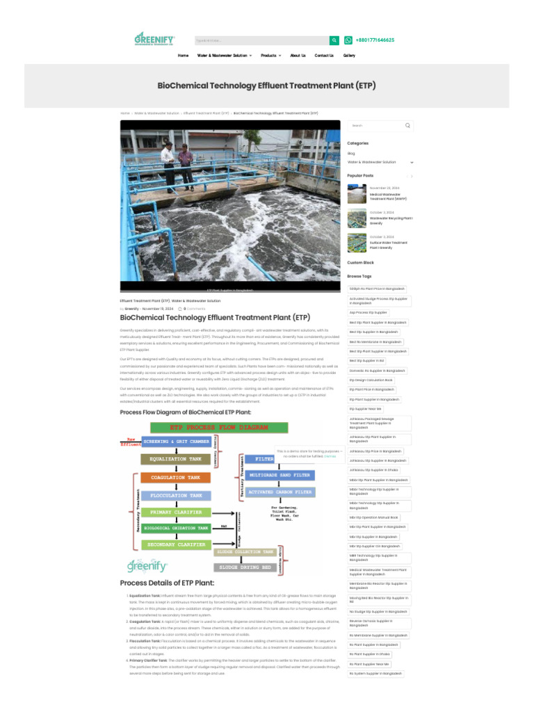 Greenify Com BD Etp Plant Supplier | PDF | Sewage Treatment | Process ...