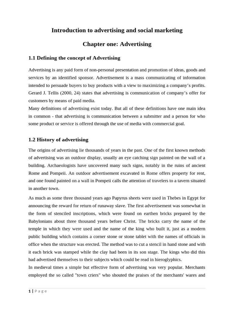 Introduction To Ads and Social Marketing 1-5 | PDF | Newspapers | Marketing